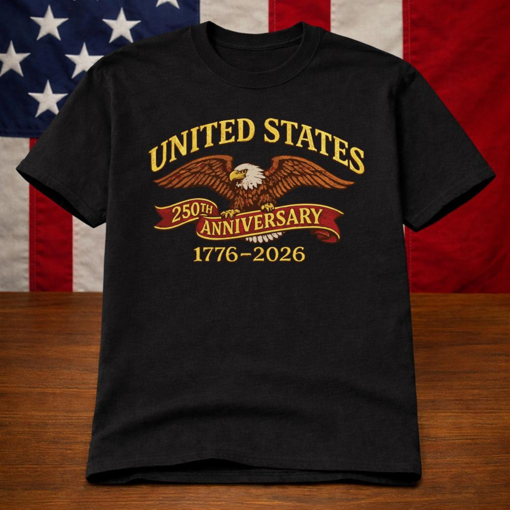 250th Anniversary USA Eagle TShirt Patriotic American Tee - Walmart.com