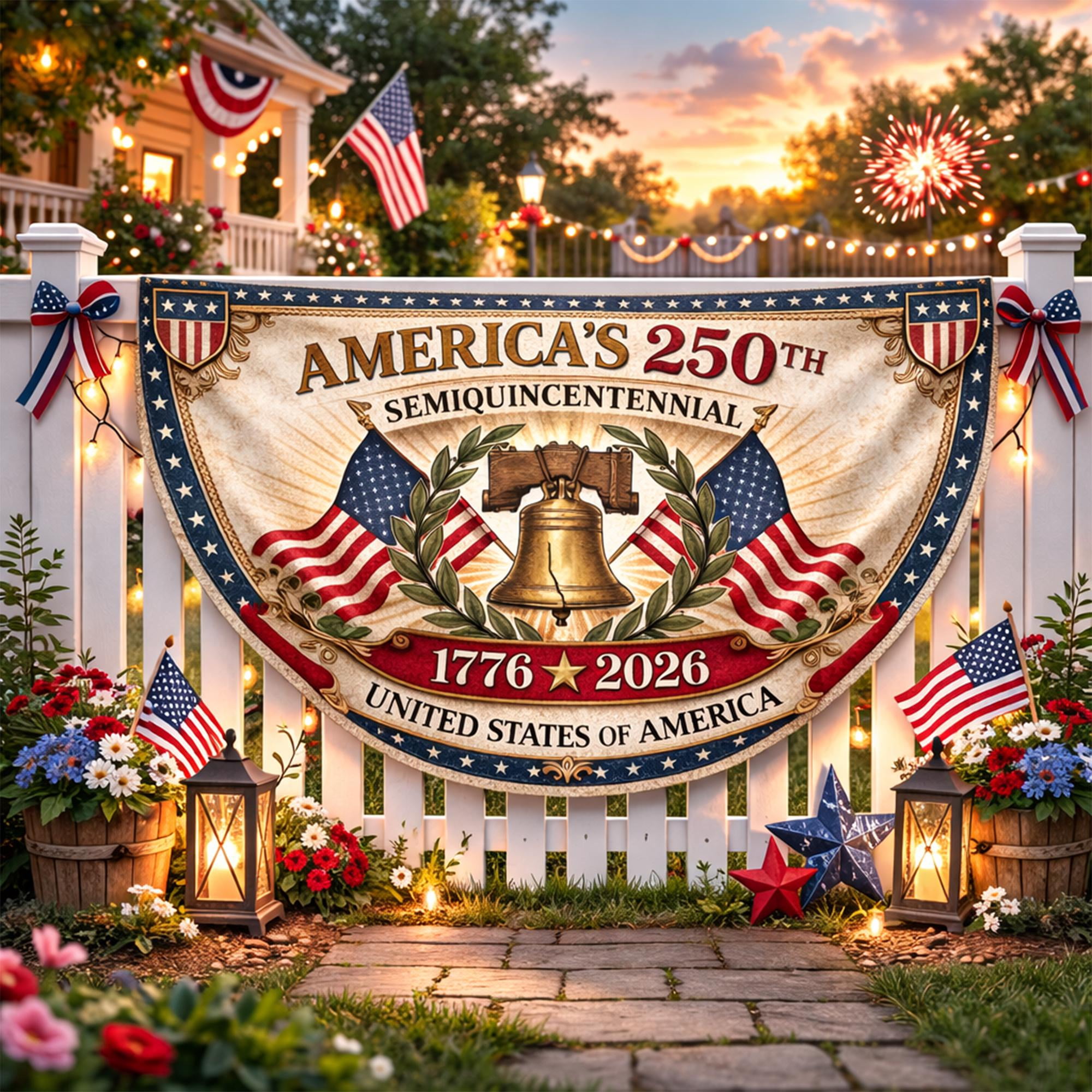 250th Anniversary USA Fan Flag, July 4th Independence Day 2026 Flag ...