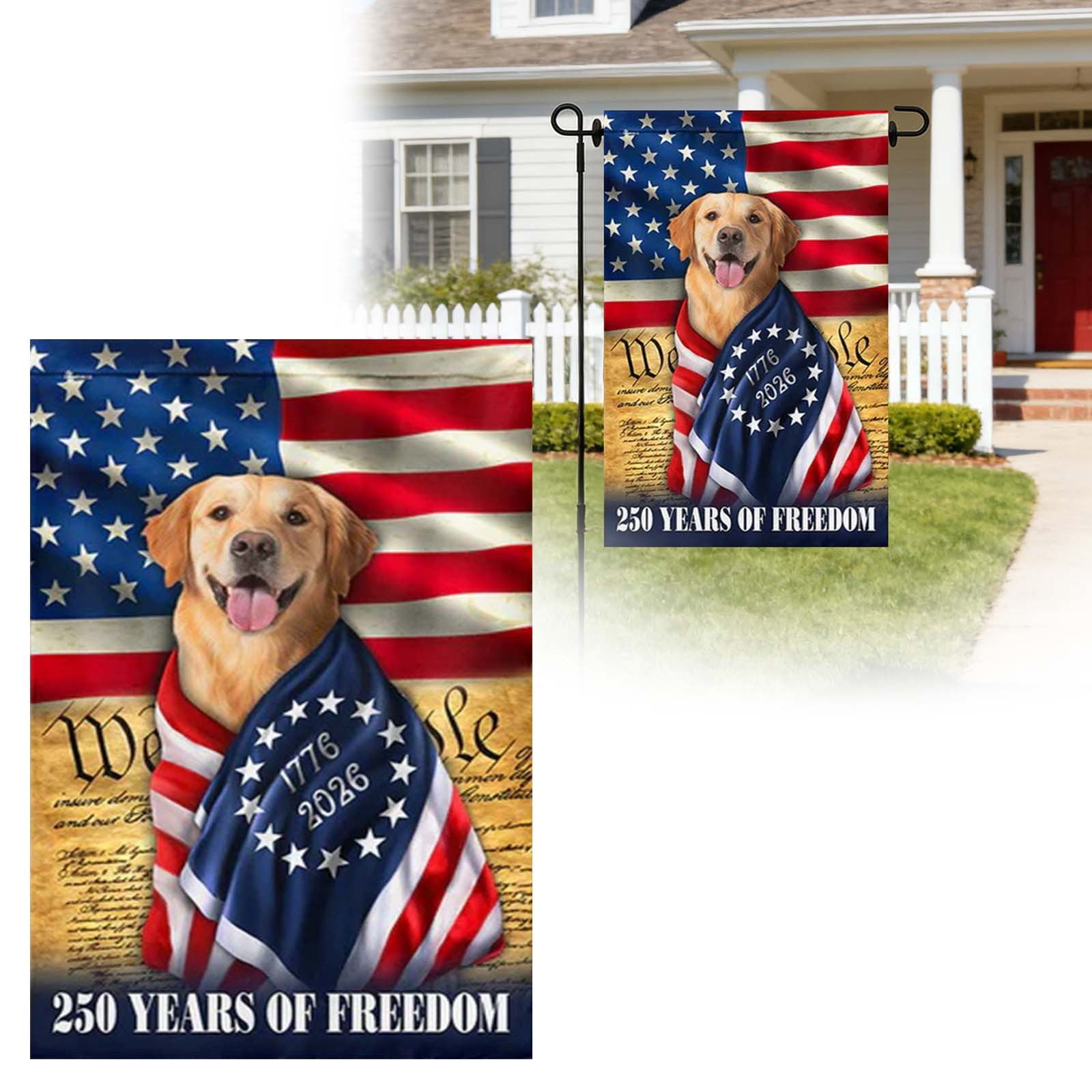 250th Anniversary USA Garden Flag 12x18 Inch, 250 Year Banner Patriotic ...