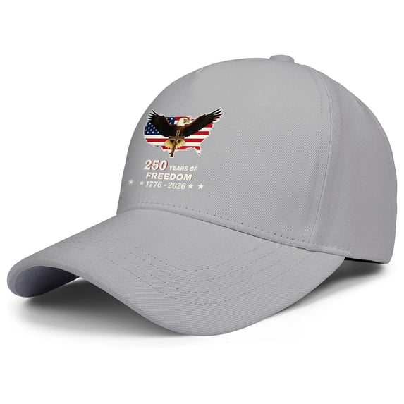 250th Anniversary USA Grey Baseball Hat Featuring Patriotic Printed ...
