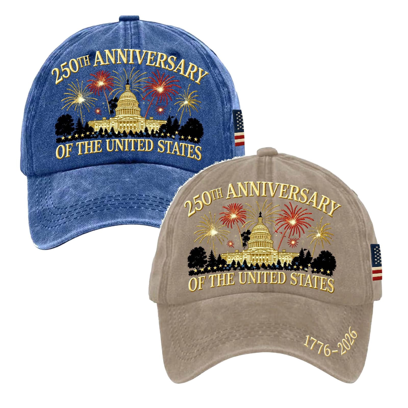 250th Anniversary USA Hat 1776-2026, Commemorative Embroidered ...