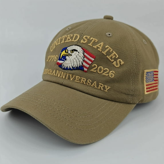 250th Anniversary USA Hat (2026) - Patriotic Baseball Cap with Eagle ...