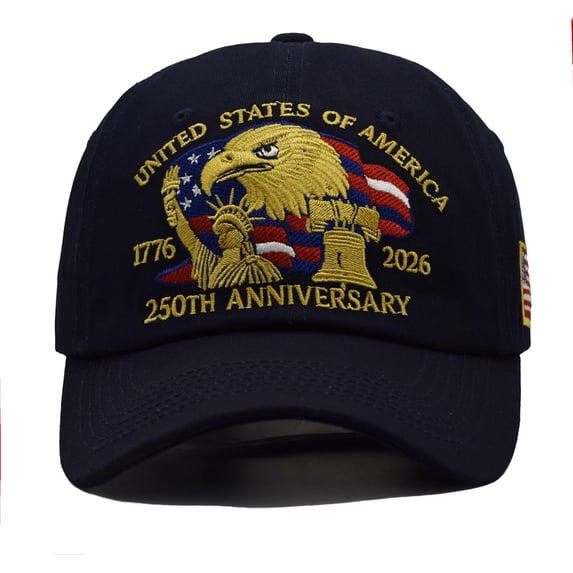 250th Anniversary USA Hat, Adjustable 250 Year American Anniversary ...