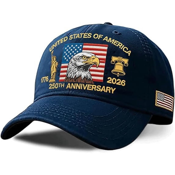 250th Anniversary USA Hat Adjustable Eagle Handmade Embroidery ...