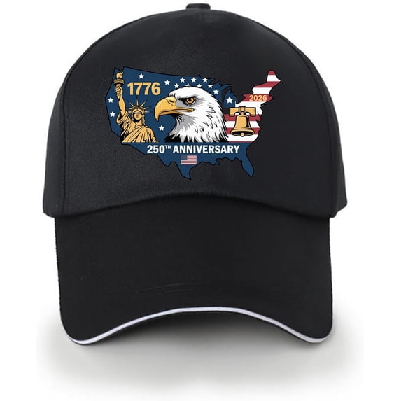 250th Anniversary USA Hat, Patriotic American Commemorative Baseball ...