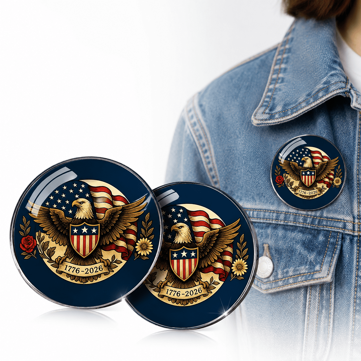250th Anniversary USA Lapel Pin 2 Pack, 1776-2026 Commemorative ...