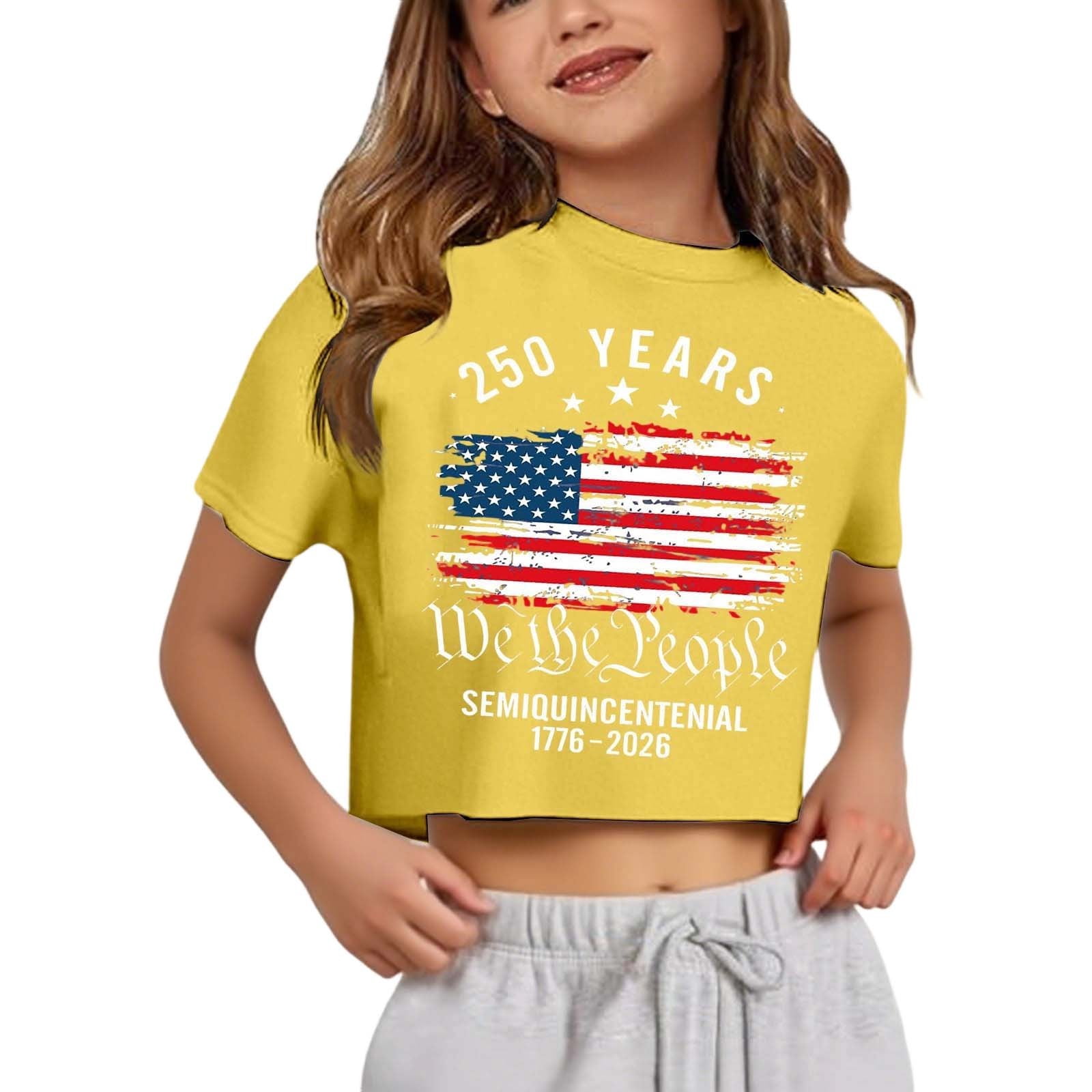 250th Anniversary USA Merchandise Girls Short Sleeve Crewneck ...