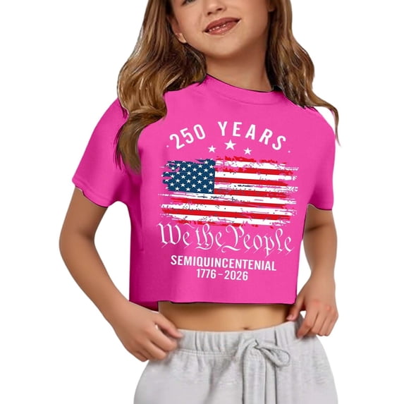 250th Anniversary USA Merchandise Girls Short Sleeve Crewneck ...