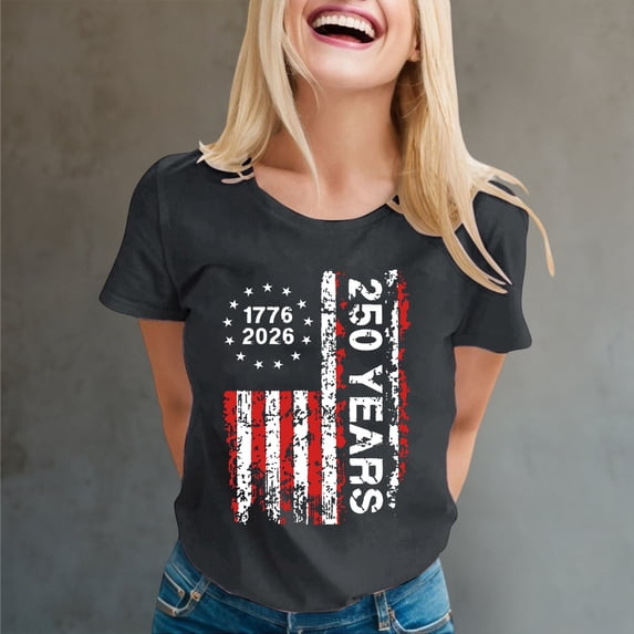 250th Anniversary USA Merchandise Womens 3/4 Sleeve V-Neck Patriotic ...