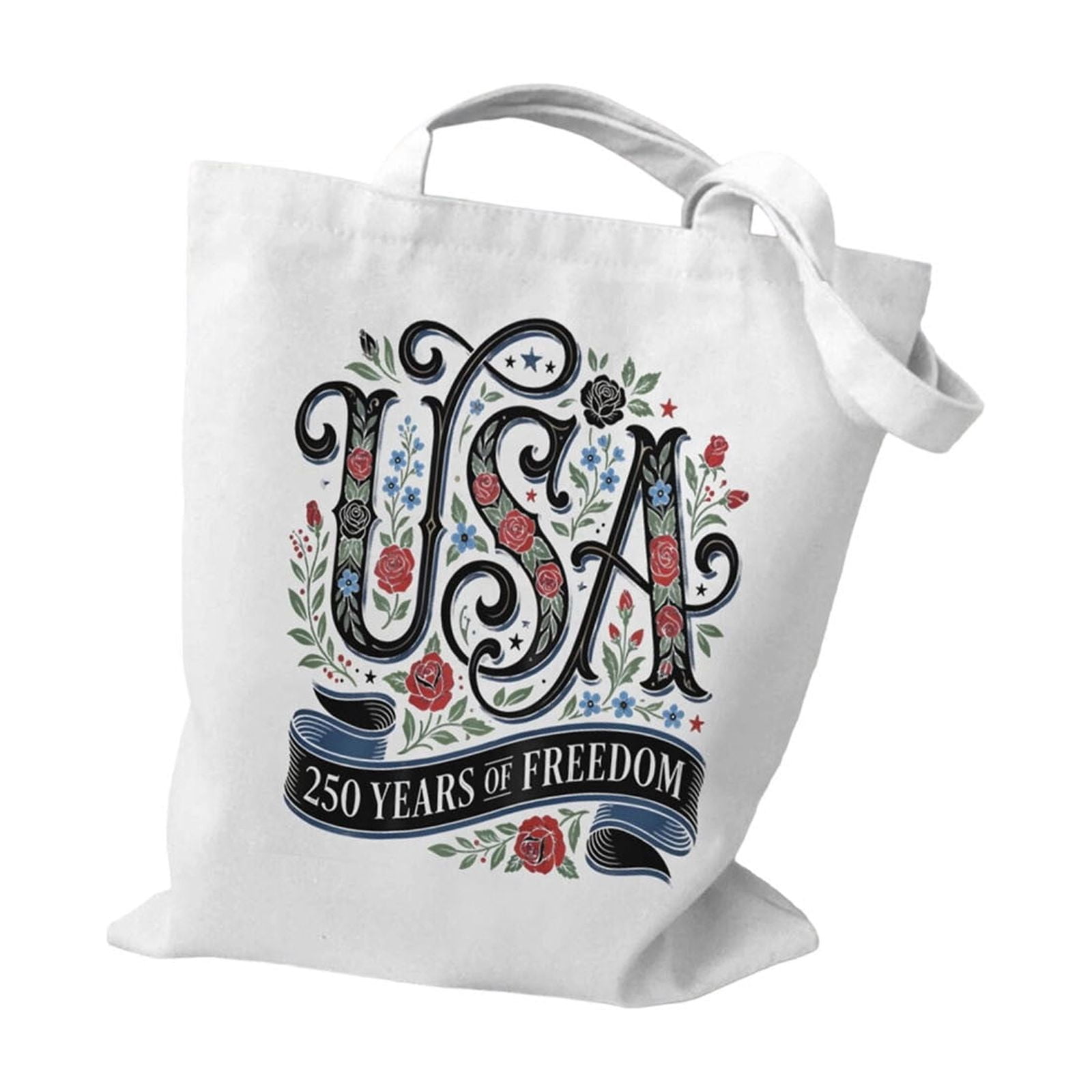250th Anniversary USA Patriotic Canvas Tote Bag, 4th of July Reusable ...