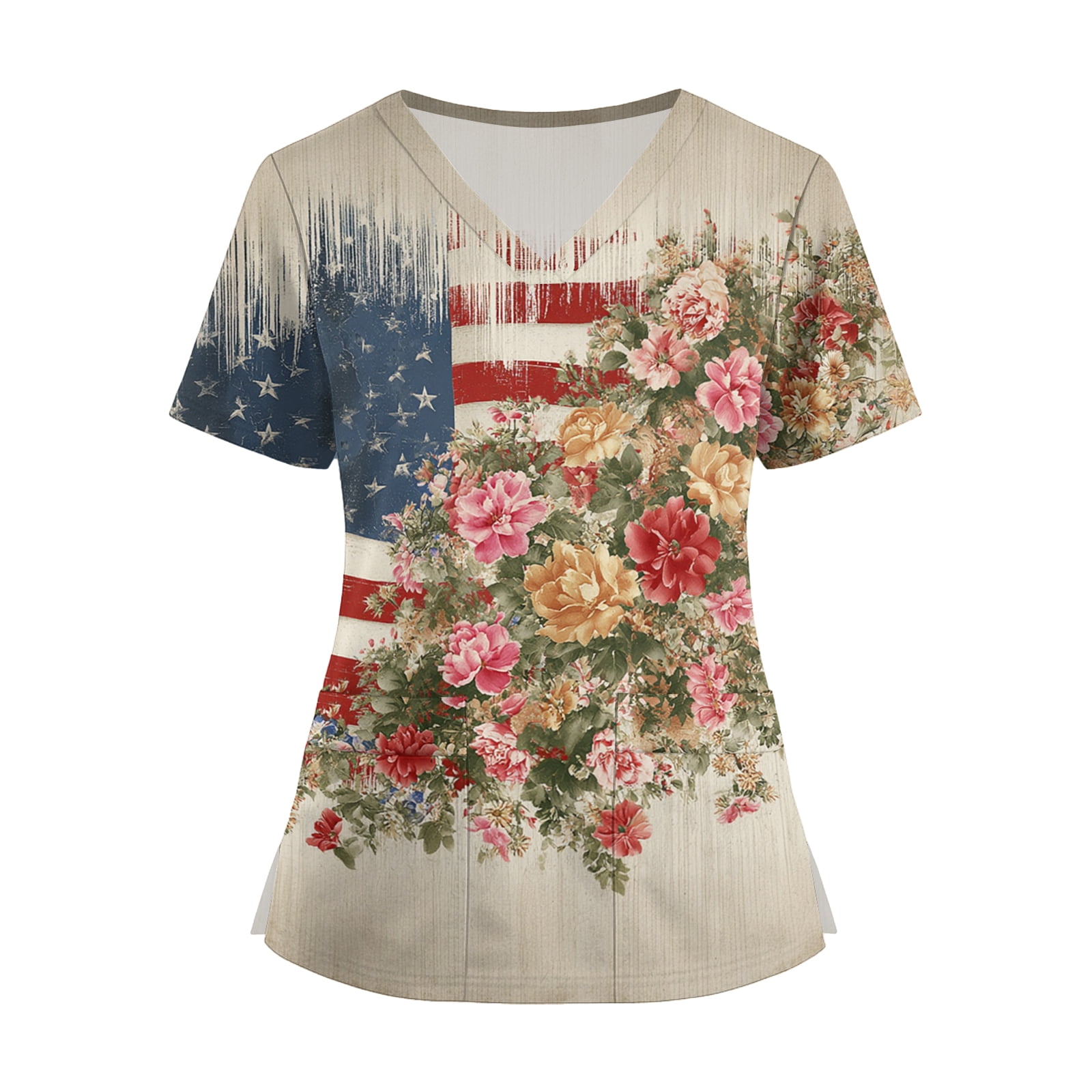 250th Anniversary USA Scrub Tops for Woman -Patriotic,4th of July, Soft ...