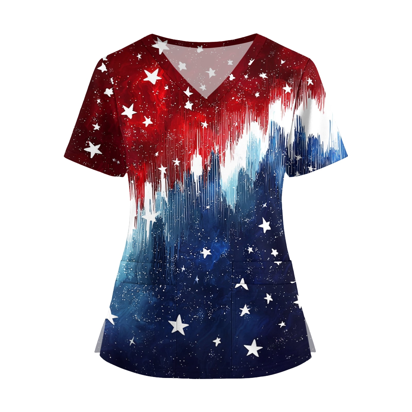 250th Anniversary USA Scrub Tops for Woman -Patriotic,4th of July, Soft ...