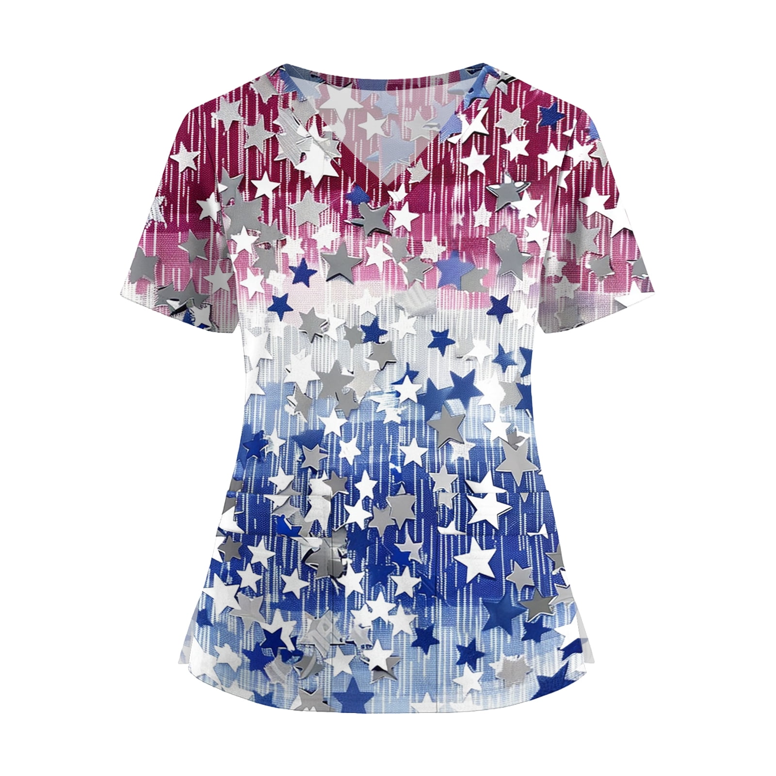 250th Anniversary USA Scrub Tops for Woman -Patriotic,4th of July, Soft ...