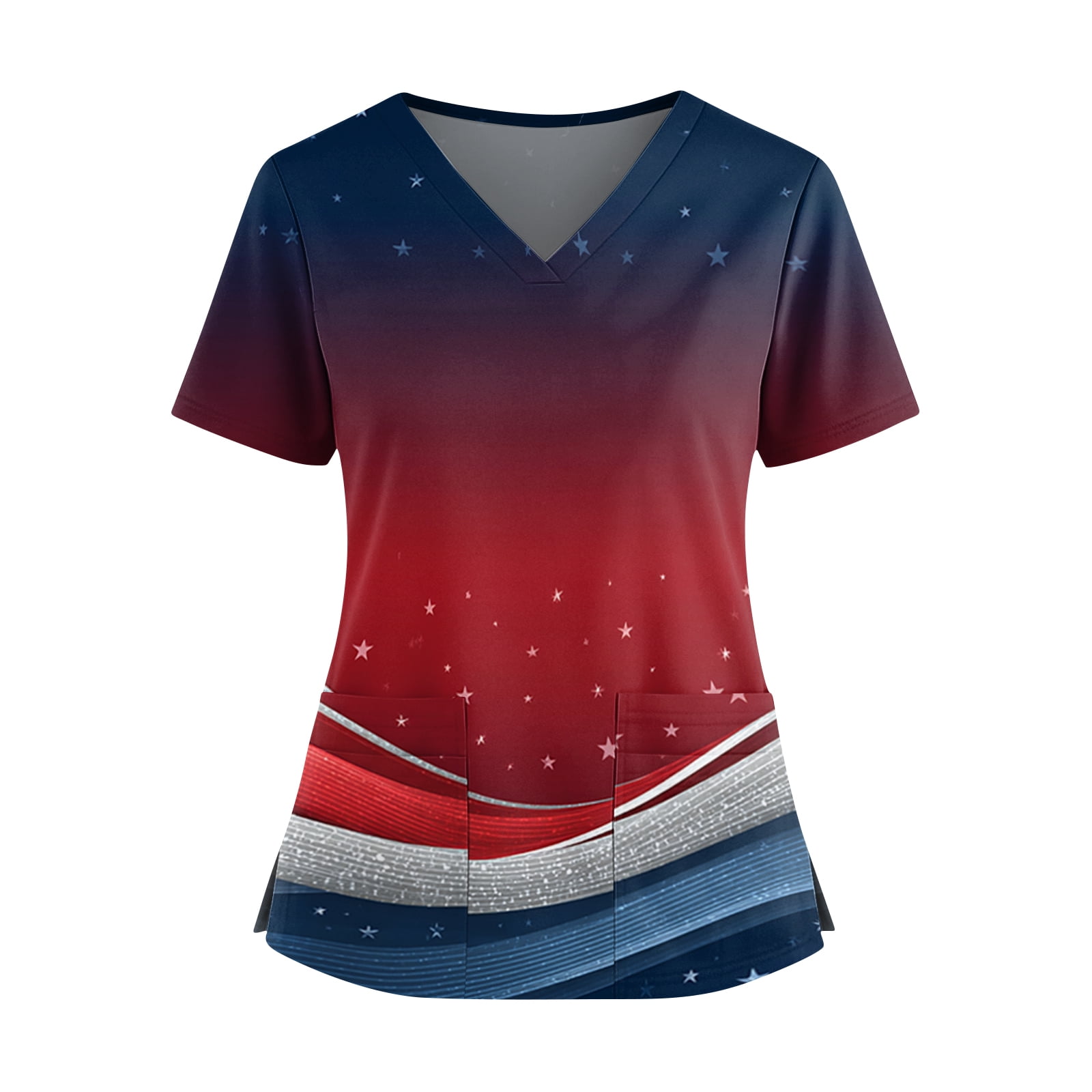 250th Anniversary USA Scrub Tops for Women 4th of July Patriotic Soft ...