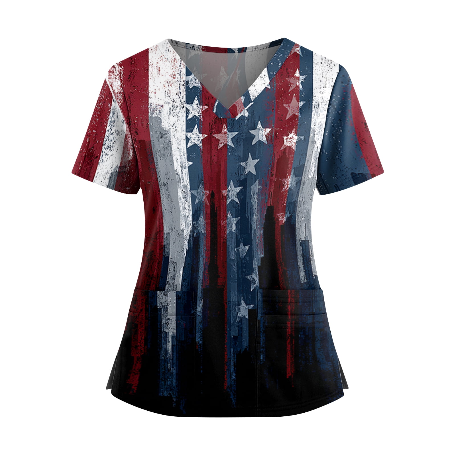 250th Anniversary USA Scrub Tops for Women 4th of July Patriotic Soft ...