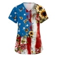 250th Anniversary USA Scrub Tops for Women Patriotic 4th of July Short ...