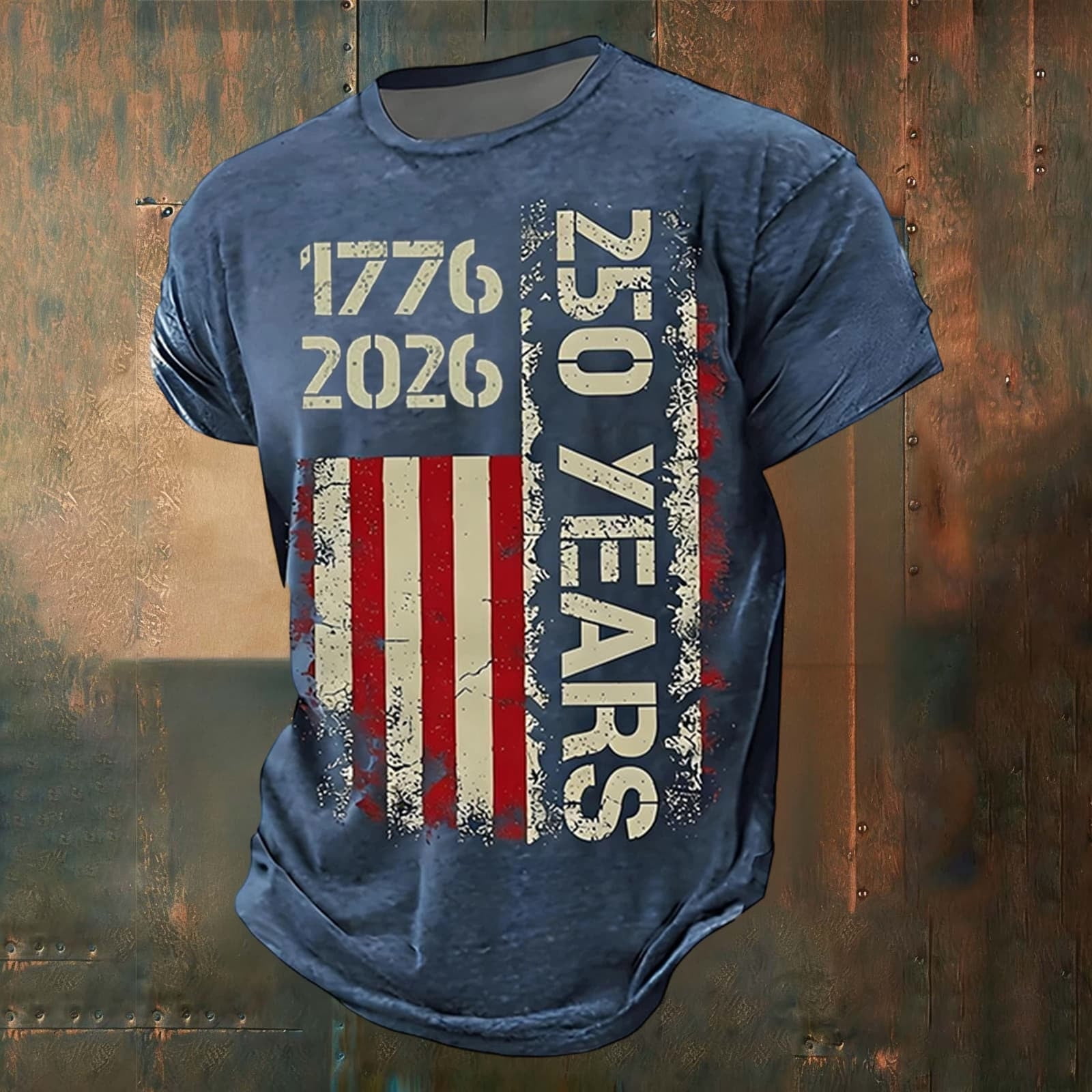 250th Anniversary USA Shirt Mens Short Sleeve Crewneck Independence Day ...