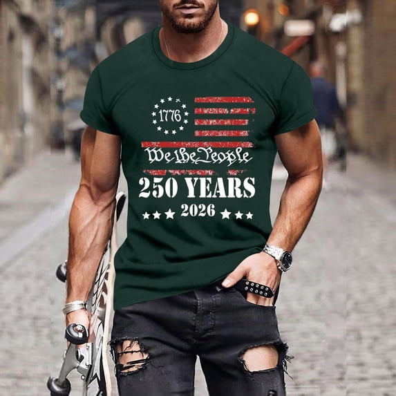 250th Anniversary USA Shirt Mens Short Sleeve Crewneck Patriotic ...