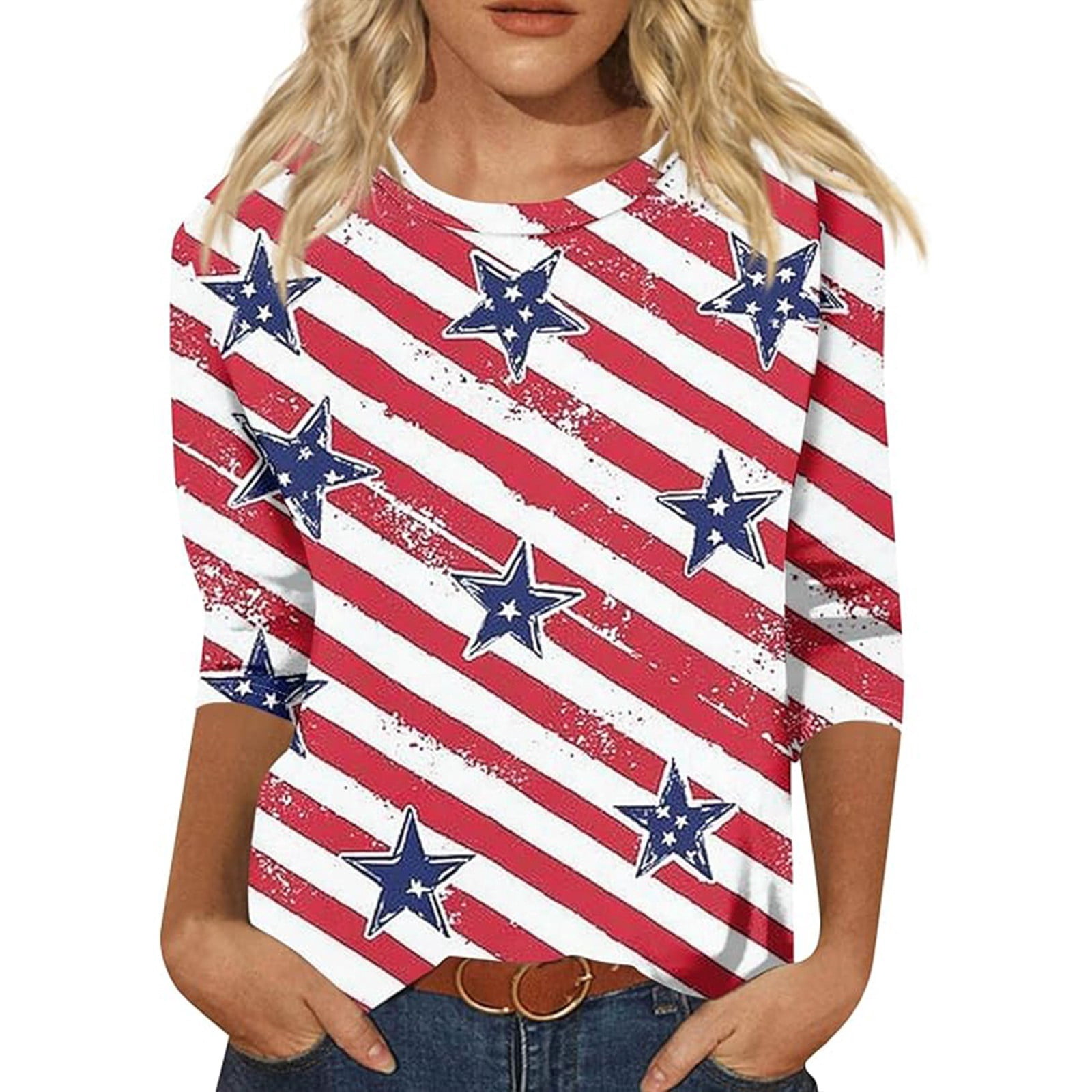 250th Anniversary USA Shirt Women Comfortable Loose Fit Round Neck ...
