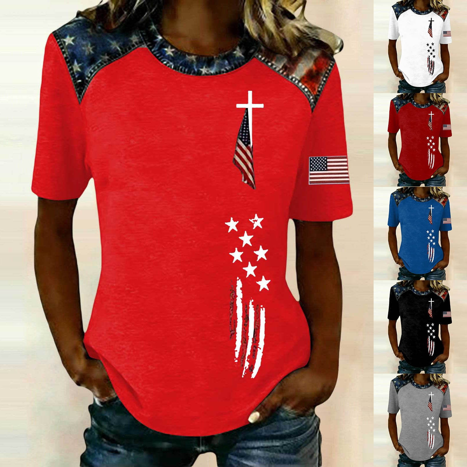 250th Anniversary USA Shirt Women Short Sleeve Crewneck Independence ...