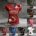 250th Anniversary USA Shirt Women Short Sleeve V Neck Independence Day ...