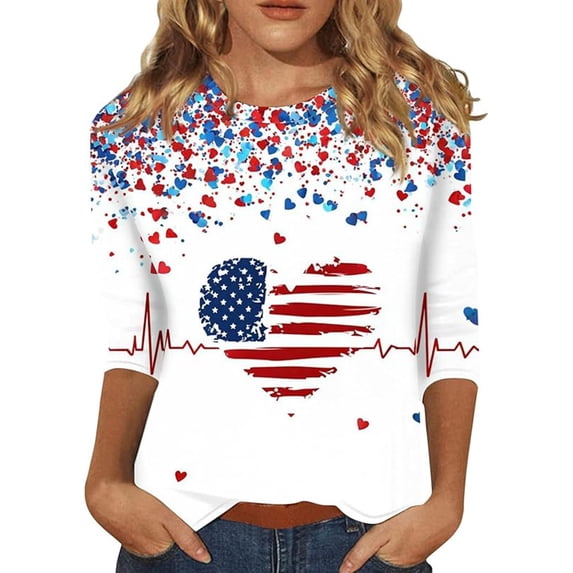 250th Anniversary USA Shirt Women Stylish Casual Round Neck Patriotic ...