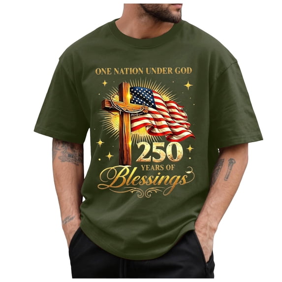 250th Anniversary USA Shirts For Men Short Sleeve Flag And Print 250 ...