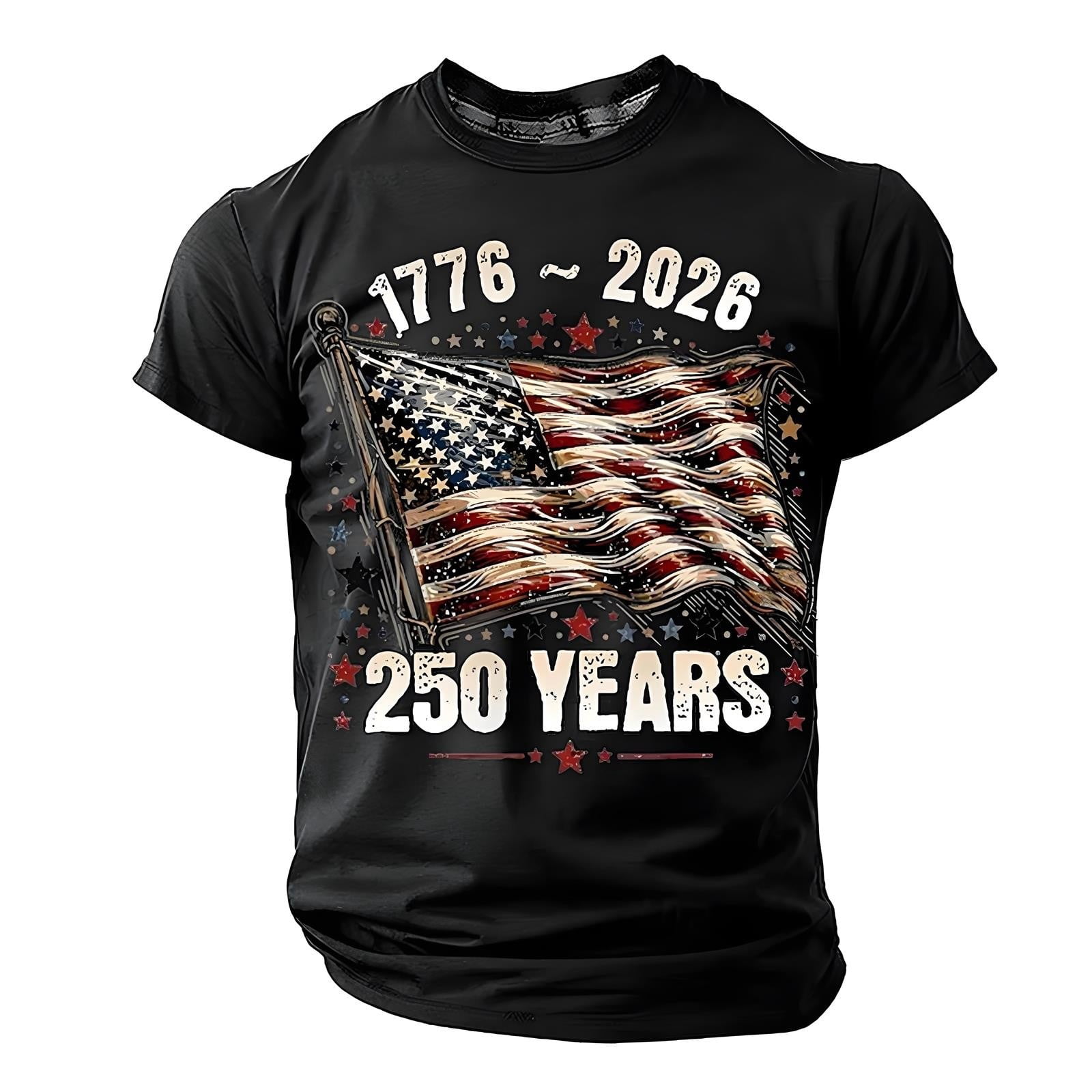 250th Anniversary USA Shirts Men American Flag T Shirt 4th of July ...