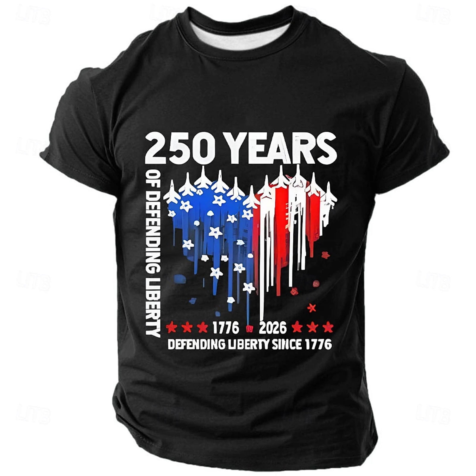 250th Anniversary USA Shirts for Men American Flag T-Shirt 4th of July ...