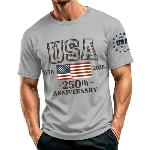 250th Anniversary USA Shirts for Men Short Sleeve Independence Day Flag ...