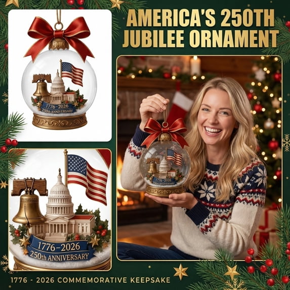 250th Anniversary USA Snow Globe Ornament – Patriotic 2D Acrylic ...
