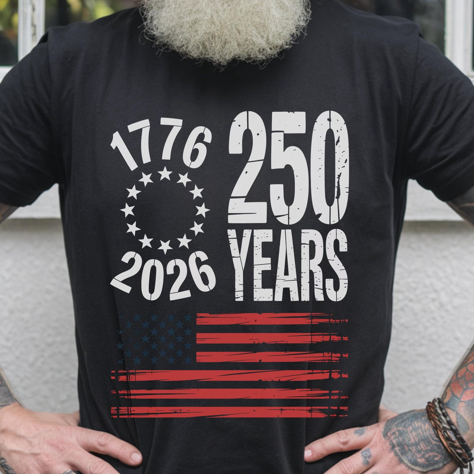 250th Anniversary USA TShirt Patriotic American Flag Tee - Walmart.com