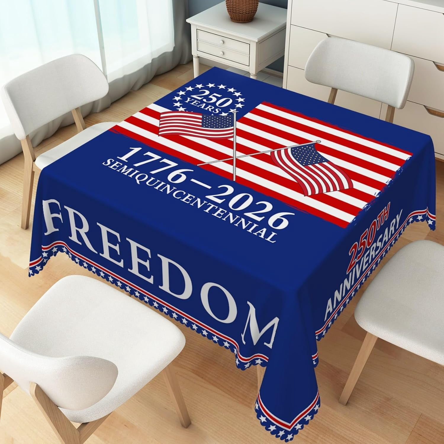 250th Anniversary USA Tablecloth 54x54 Inch America Memorial Day 250 ...