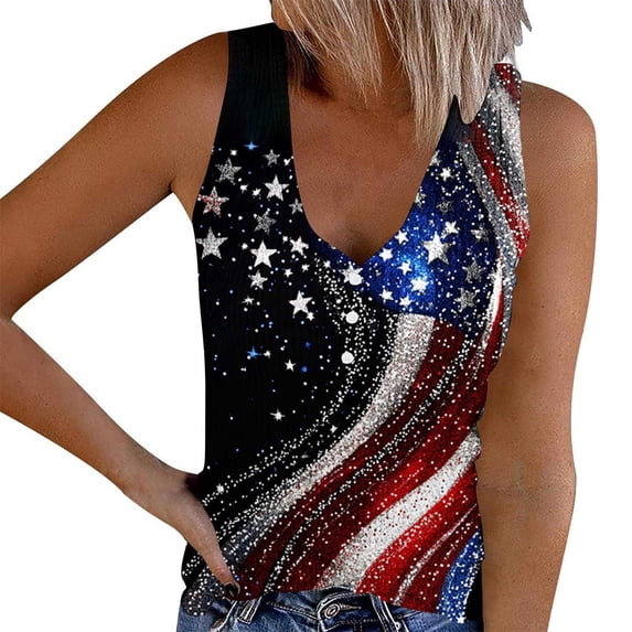 250th Anniversary USA Tank for Women Sleeveless 4th of July V Neck ...
