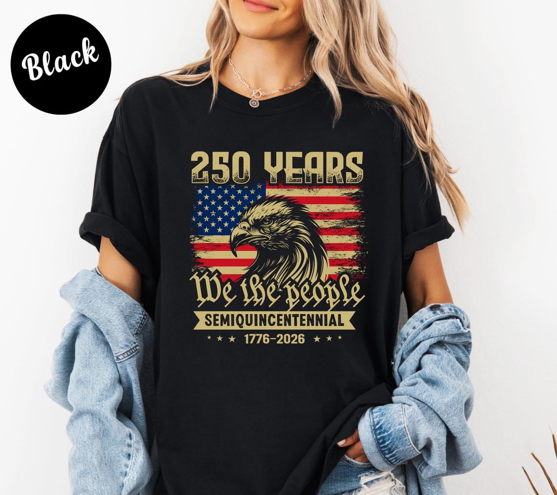 250th Anniversary USA We the People Shirt, America 1776–2026 Tee,Black ...