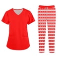 250th Anniversary USA Women’s Scrub Set, V-Neck Short Sleeve Top ...