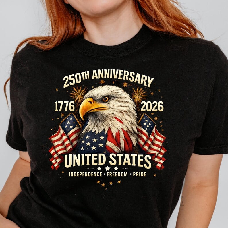 250th Anniversary United States Shirt, Patriotic Eagle T-Shirt, America ...