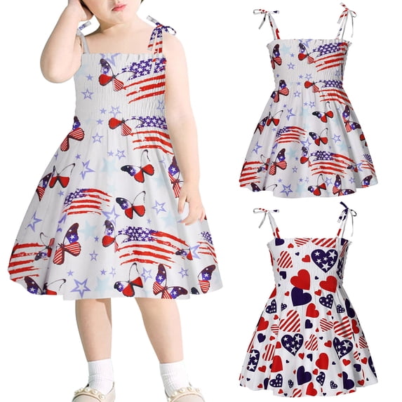 250th Anniversary Usa Dresses Girls Sleeveless Spaghetti Strap ...
