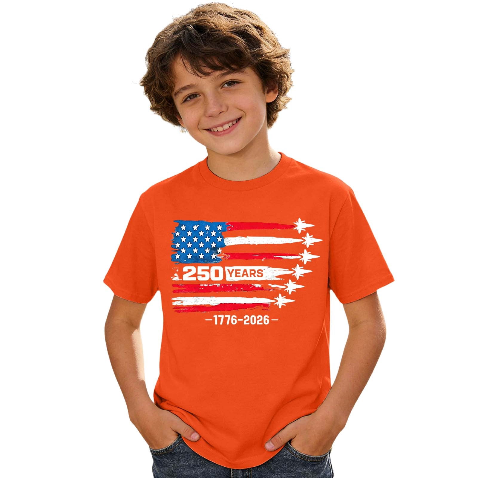 250th Anniversary Usa Shirt Boys Girls 4th of July Shirts Crewneck ...