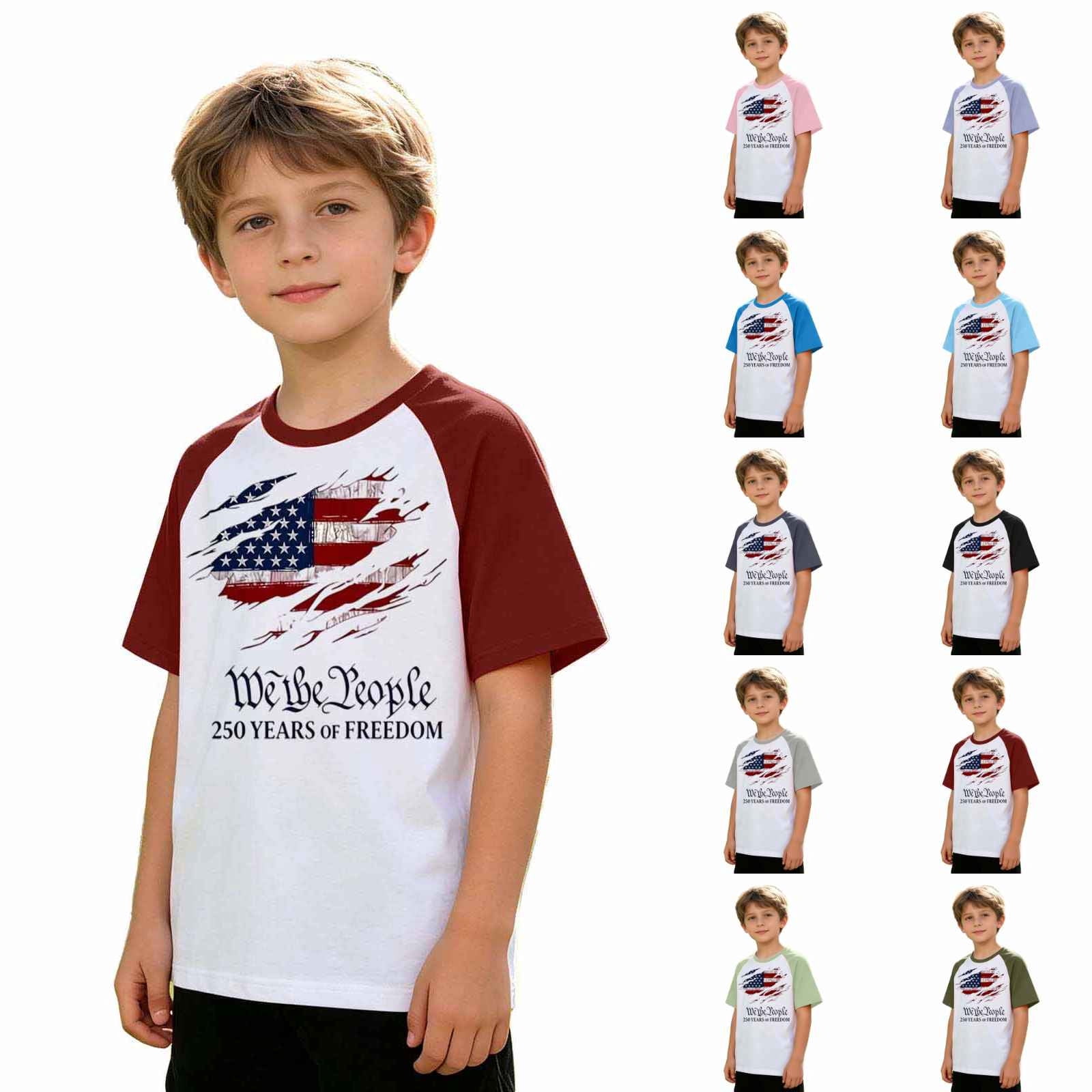 4th of July Shirts Summer Tops Boys Girls 250th Anniversary Usa Shirt ...