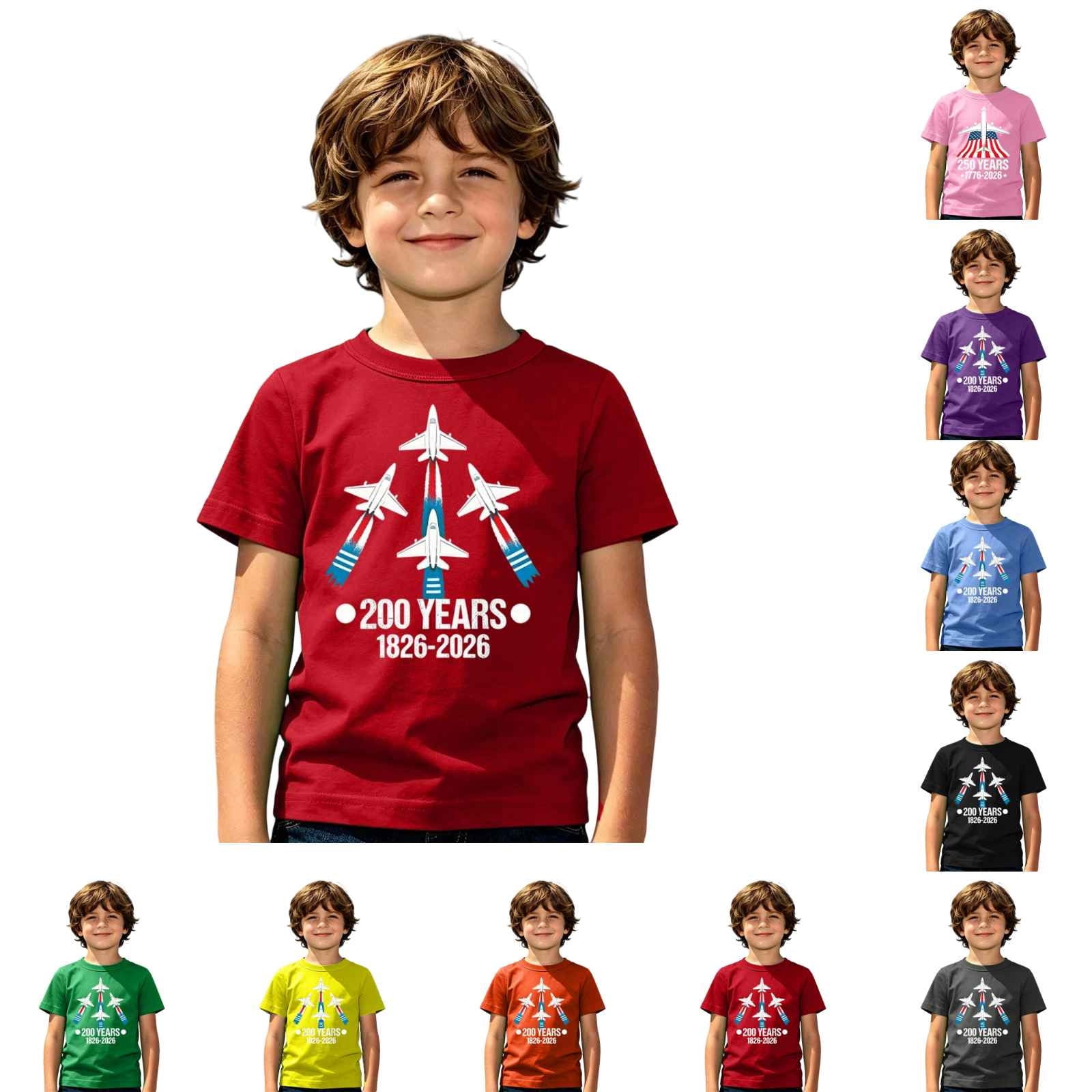 250th Anniversary Usa Shirt Kids Crewneck Pullover Casual Short Sleeve ...