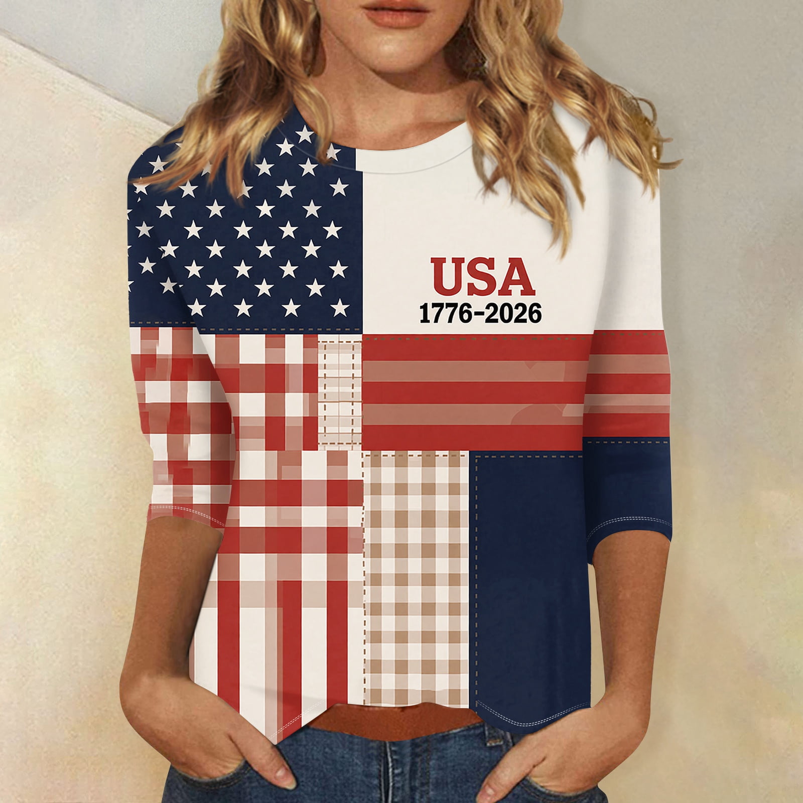 250th Anniversary Usa Shirt Women 250th Anniversary National Flag Print ...