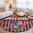250th Anniversary Welcome Washable Round Area Rug 6 ft, American Flag ...