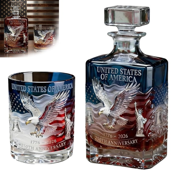250th Anniversary Whiskey Bottle Glass, 2026 USA Heritage Commemorative ...