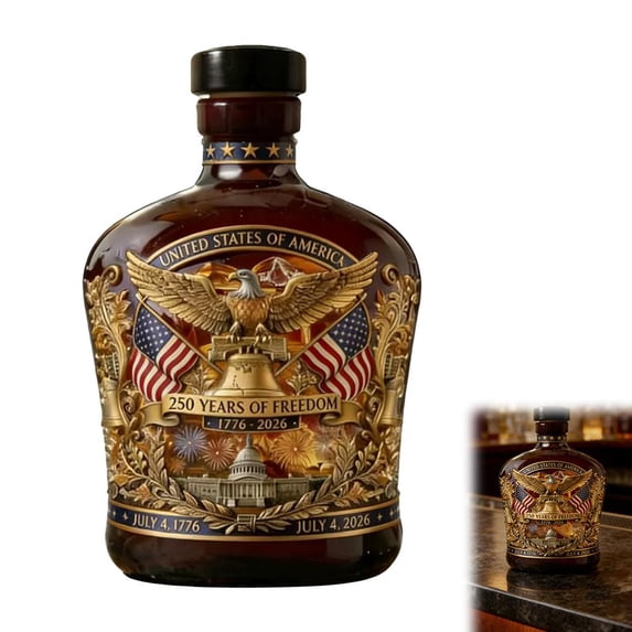 250th Anniversary Whiskey Bottle | USA Heritage Reserve Patriotic Glass ...