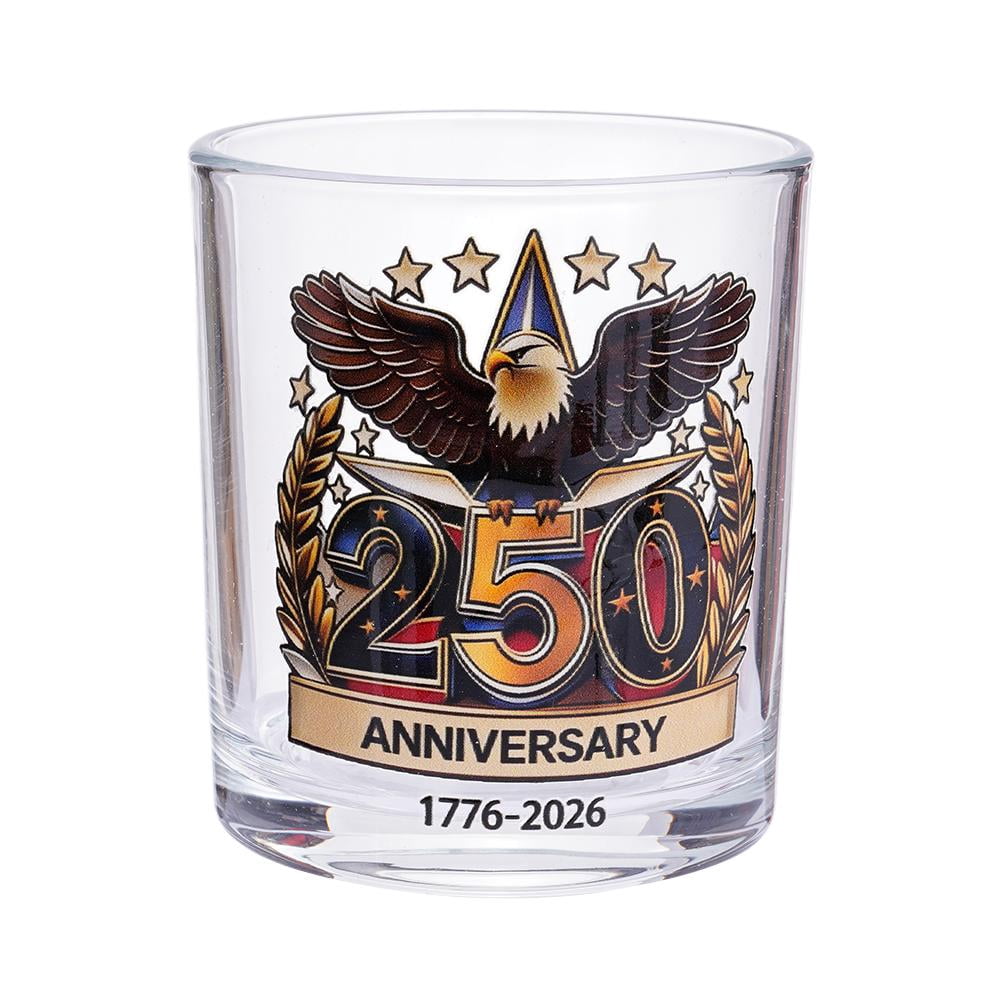 250th Anniversary Whiskey Glass, Patriotic Commemorative Tumbler, 1776 ...