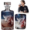 250th Anniversary Whiskey Glass and Bottle Set, 1776-2026 Patriotic ...