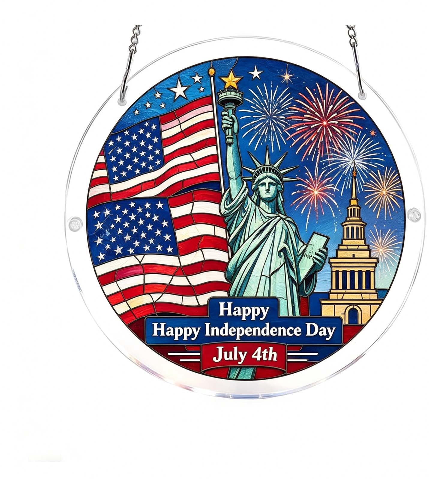 250th Anniversary Window Hanging Suncatcher, American Flag Designs ...