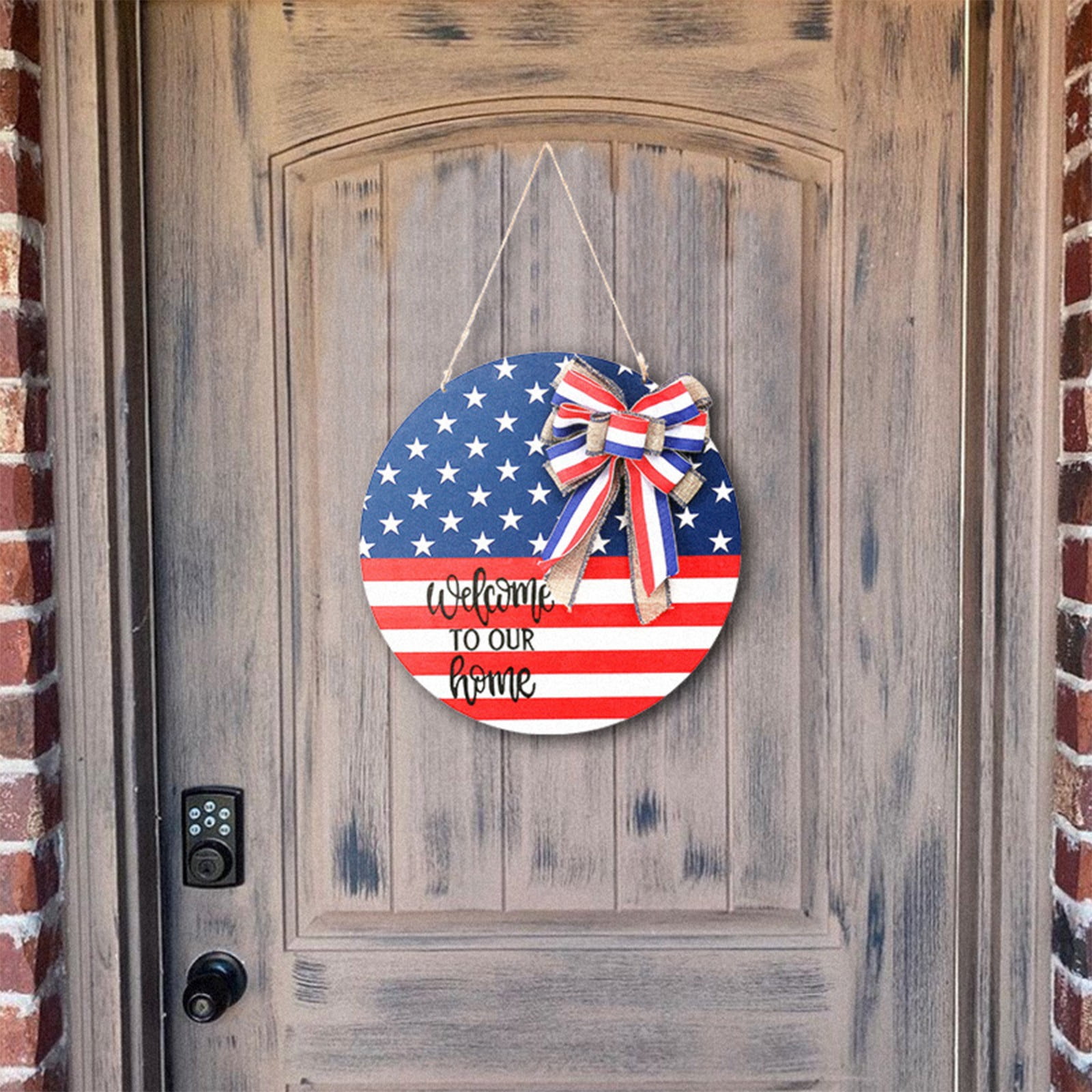 250th Anniversary Wooden Door Hanger Independence Day 30x30cm American ...