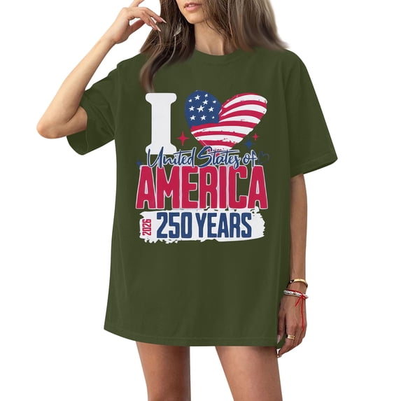 250th Anniversary for Women USA Flag Patriotic Oversized T Shirt Short ...